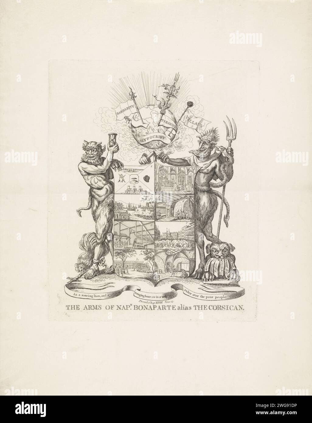 Coat of arms of Napoleon, 1808, 1808 print Cartoon on Napoleon and its ...