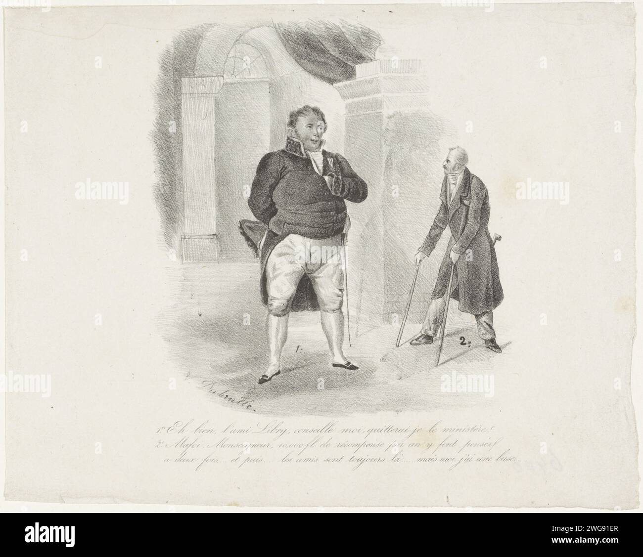 Cartoon on Minister Van Maanen, 1830, V. Dubrulle, 1830 - 1831 print ...