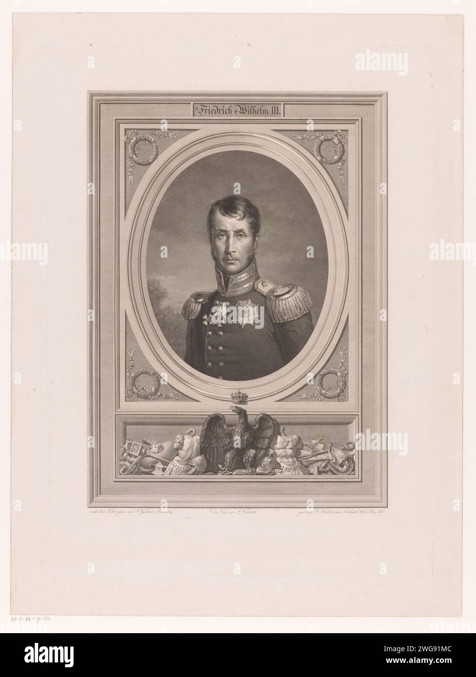 Portrait of Frederik Willem III van Pruisen, François Forster, After ...