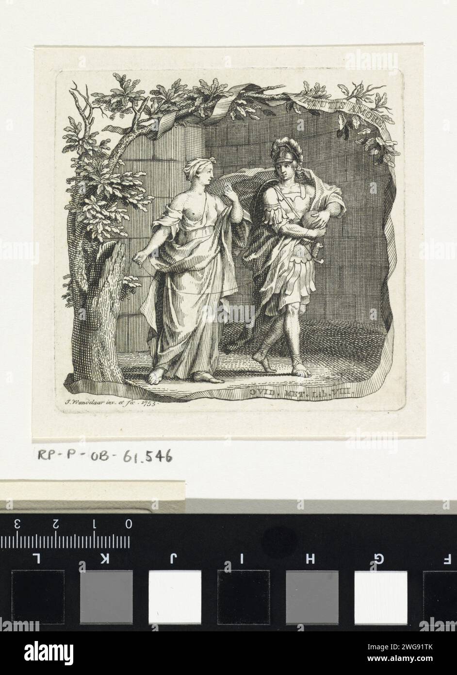 Vignette with theseus and Ariadne, Jan Wandelaar, 1753 print Thoseus ...