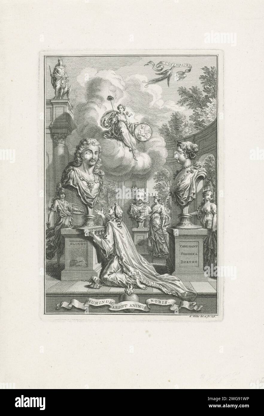 Allegory at the birth of the heirs Willem Batavus, 1748, 1748 print ...