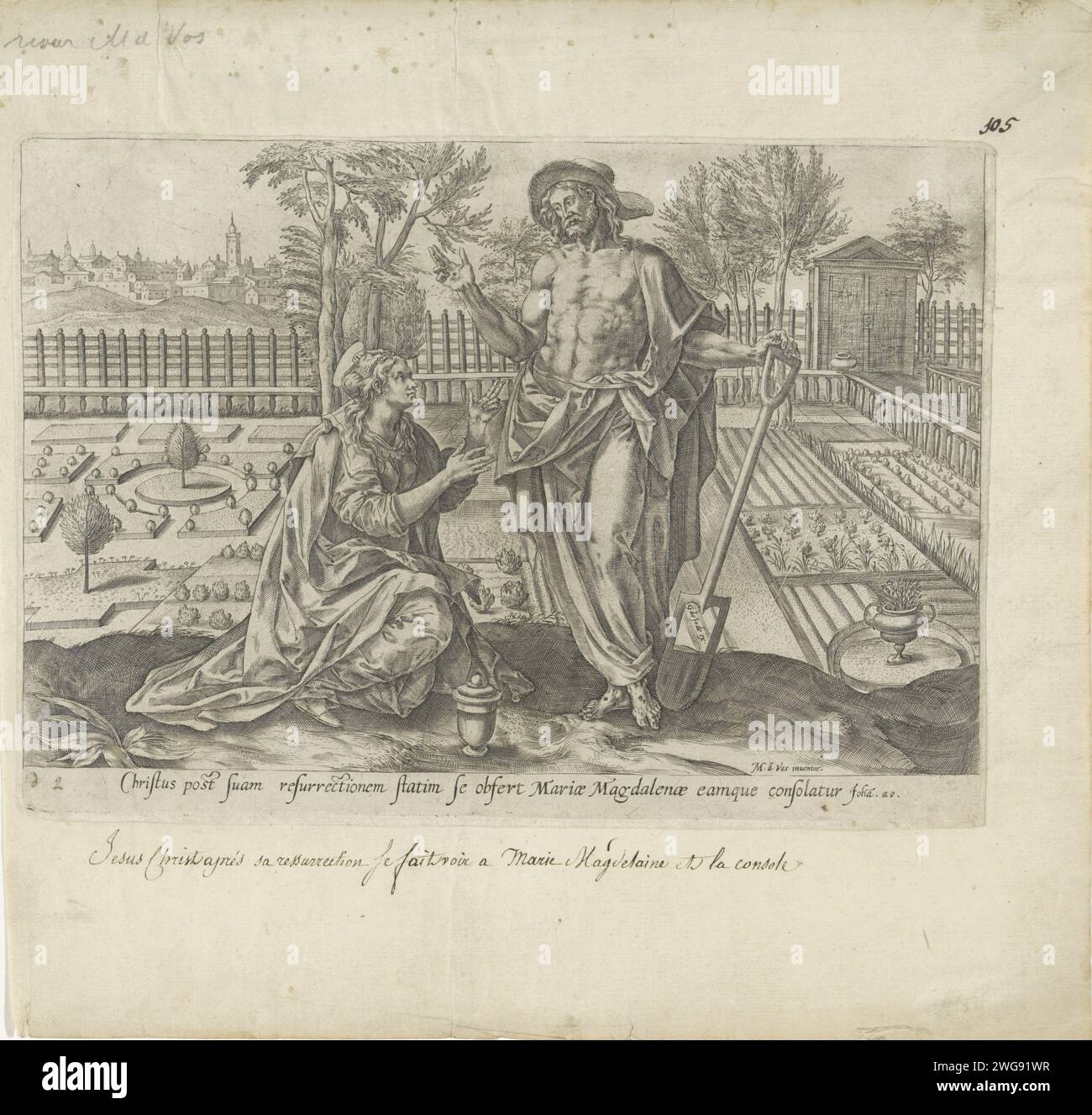 Christ appears as a gardener to Maria Magdalena (Noli Me Tangere), Anonymous, Maerten de Vos ...