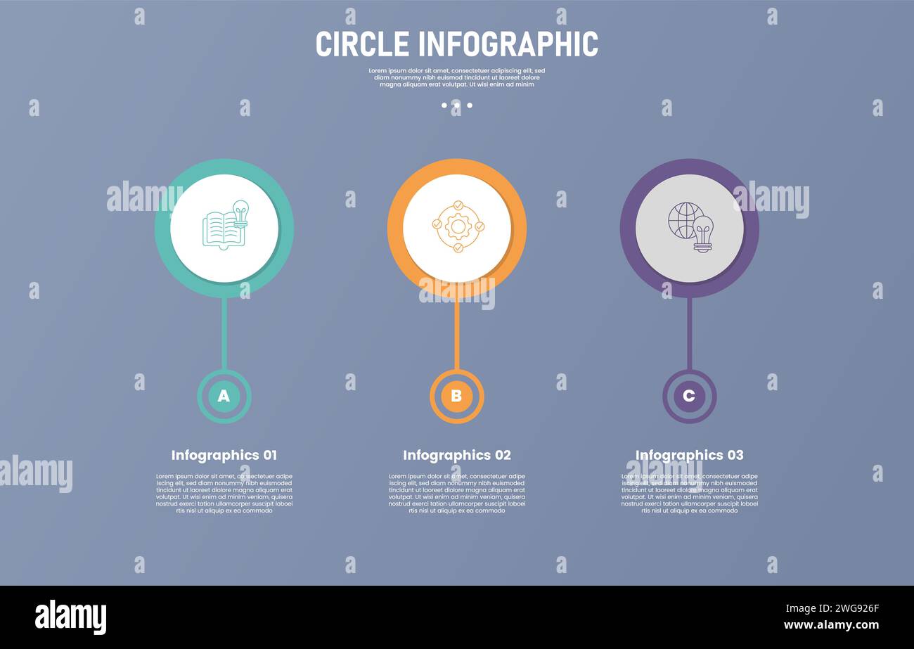 3 point circle infographic stage or step template with big circle point ... 3 point circle infographic stage or step template with big circle point ...