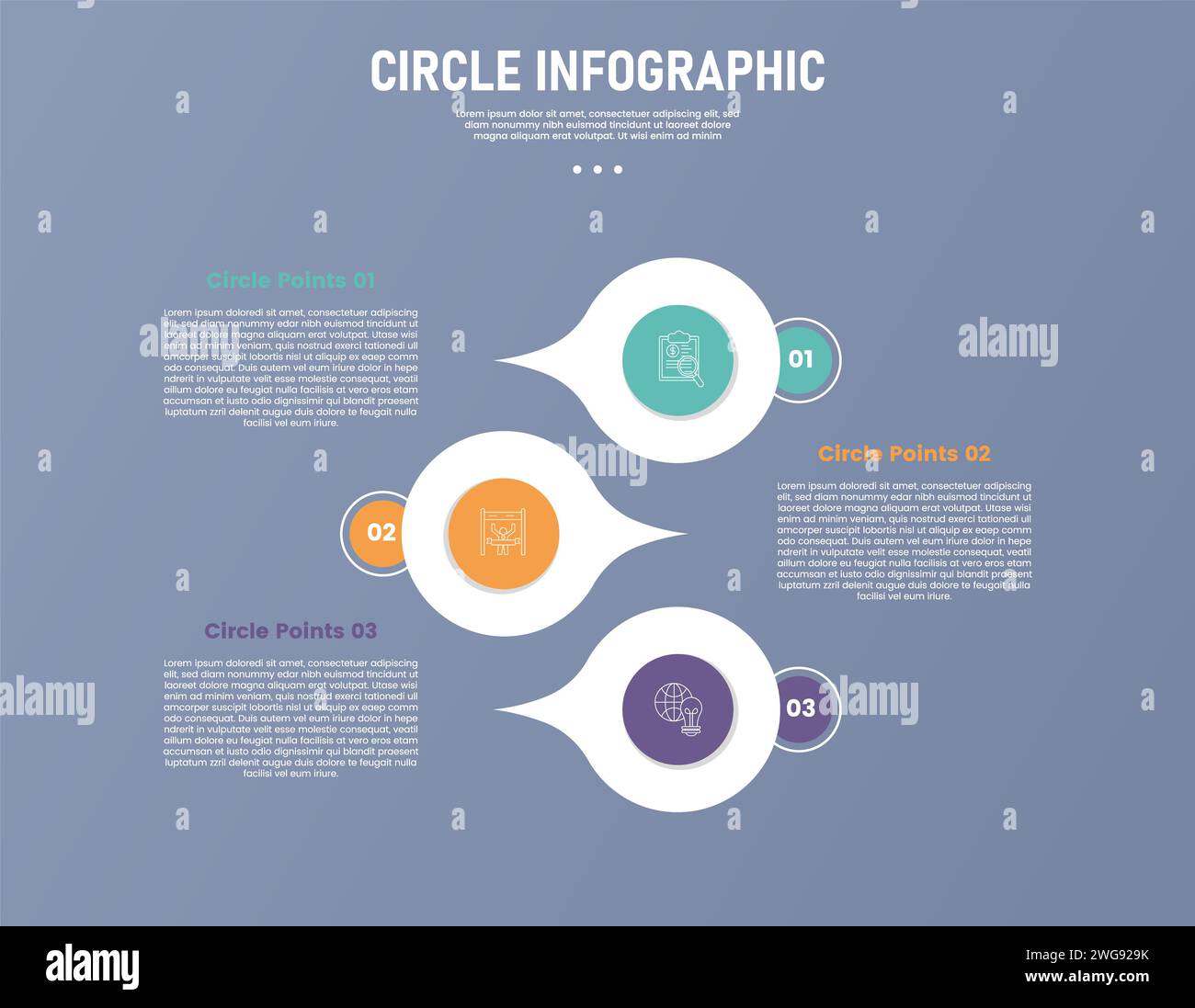 3 point circle infographic stage or step template with creative circle ... 3 point circle infographic stage or step template with creative circle ...