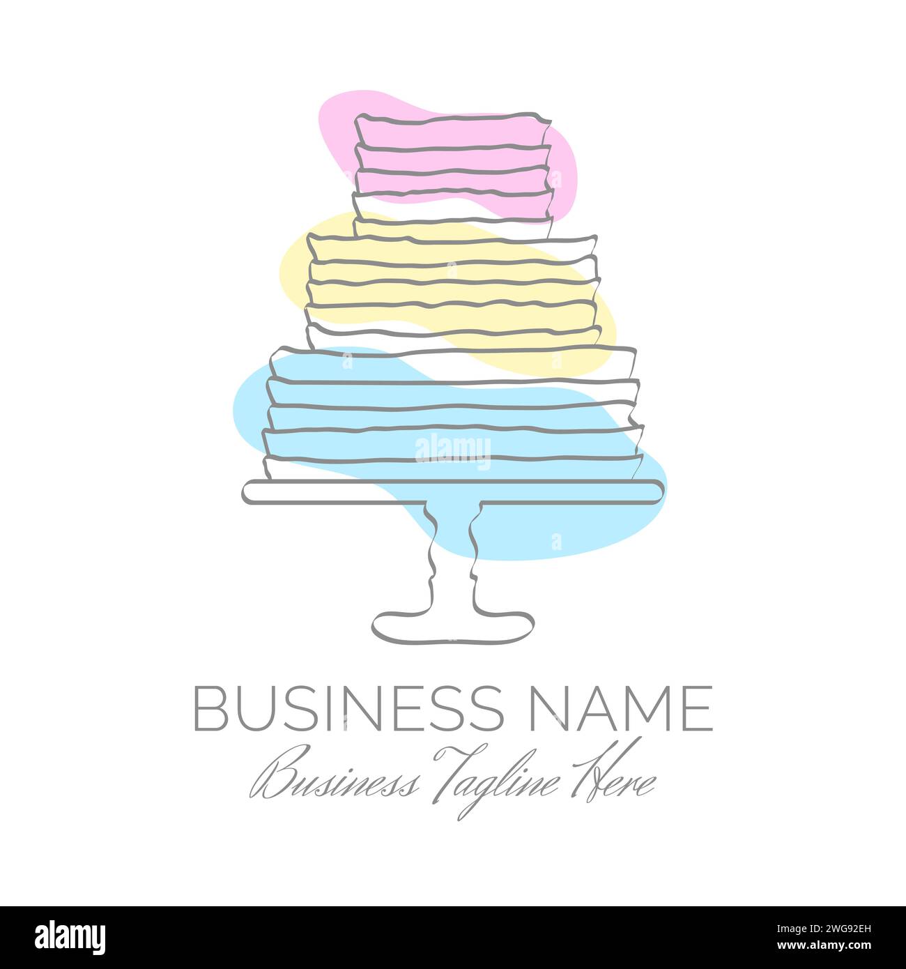 Abstract Pink and Yellow Cake Geometric Logo Design Stock Vector Image ...