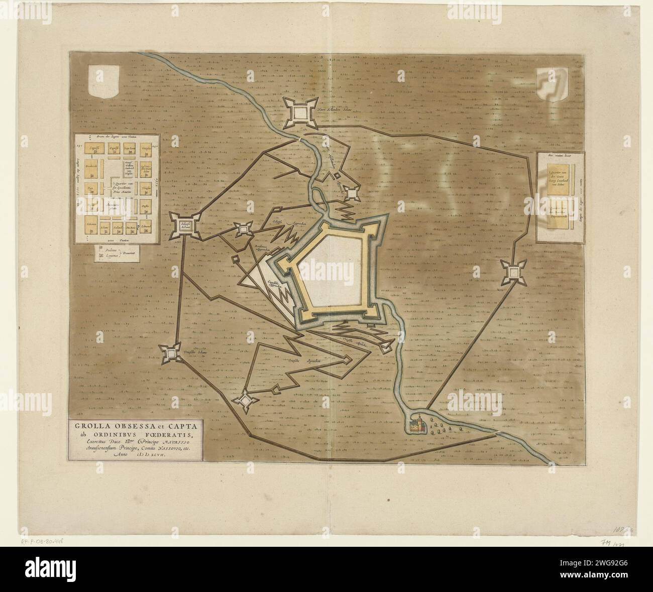 Siege and conquest of Groenlo by Maurits, 1597, 1652 print Siege and ...