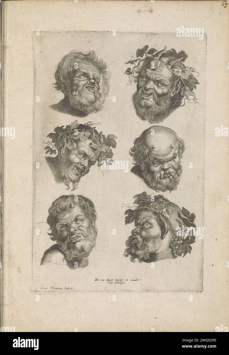 Six heads of Saters, 1622 - 1652 print Print is part of an album ...