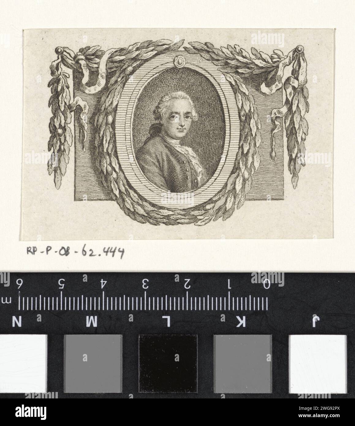 Portrait of Jean -Jacques Rousseau, surrounded by a laurel wreath ...
