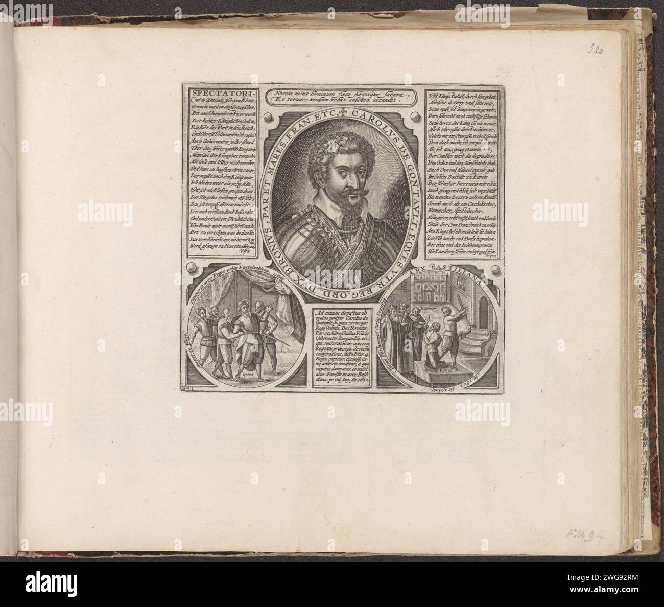 Portrait and execution of Charles de Gontault, Duke of Biron, 1602, 1602 - 1604 print Portrait ...