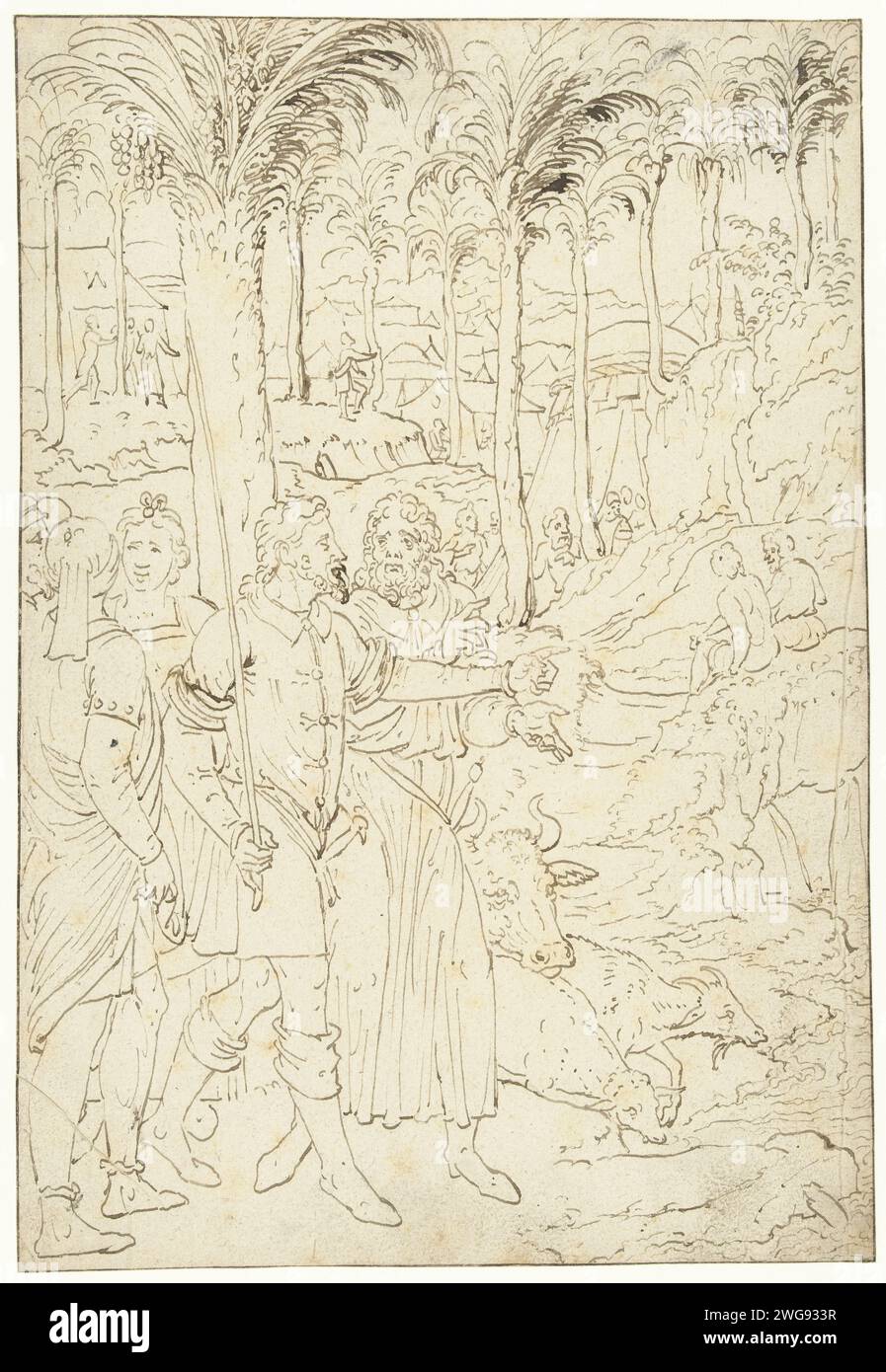 People of Israel in Elim, Anonymous, After Dirck Pietersz. Crabeth ...