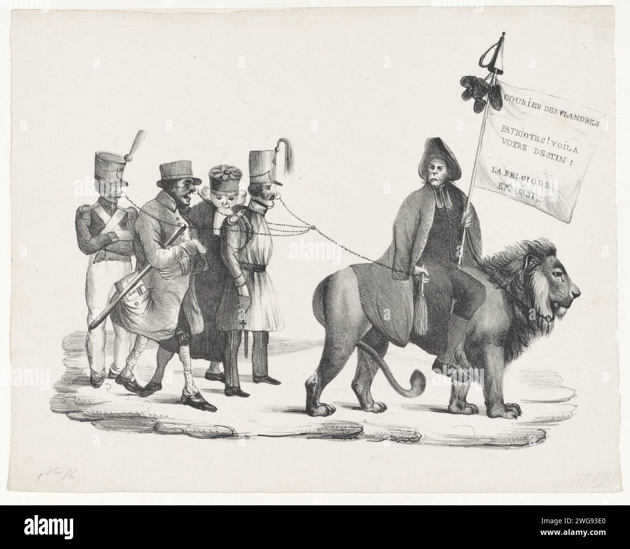 Belgium under French protection, 1831, 1831 print Cartoon on the ...