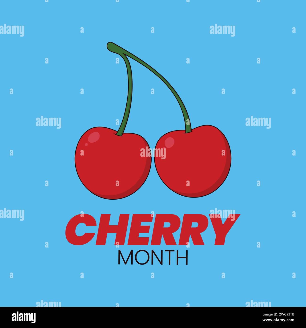Cherry Month Vector Icon National Cherry month Illustration Stock ...