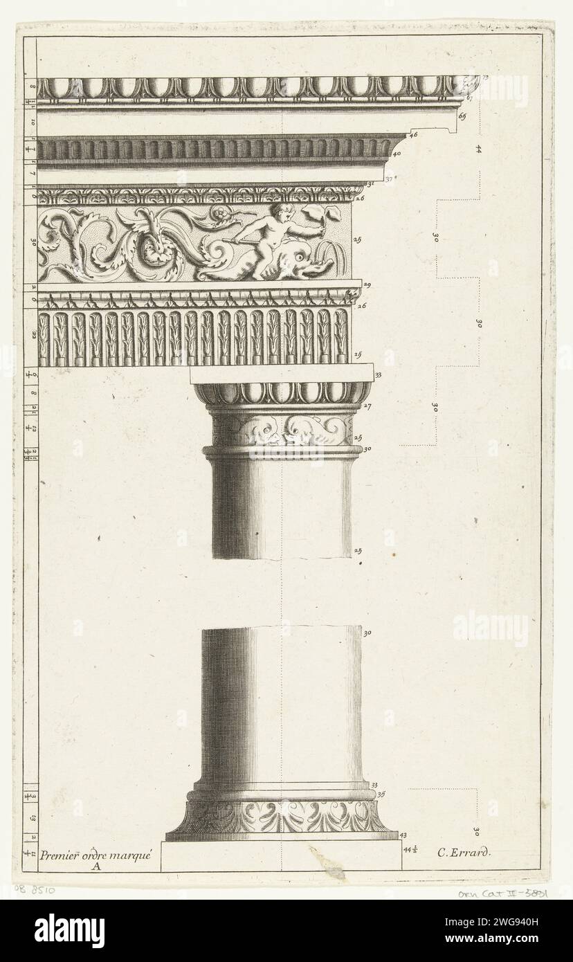 Doric Order, part of column with pedestal and main frame, After 1616 ...