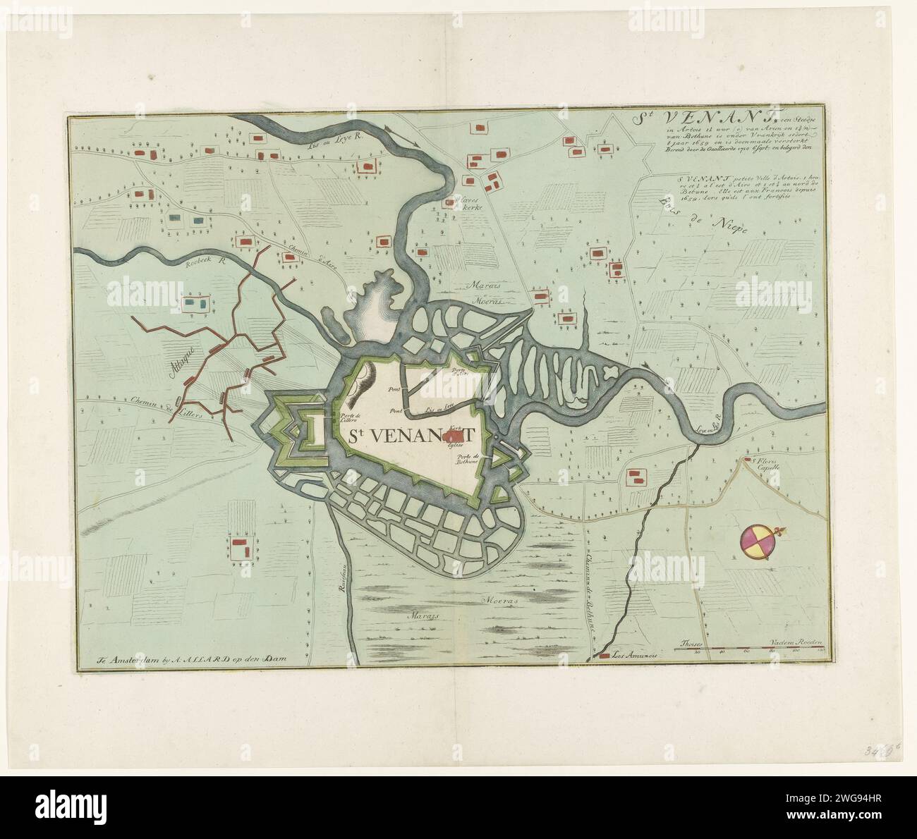 Vesting map of Saint -Venant, 1710 - 1725 print Vesting map of Saint ...
