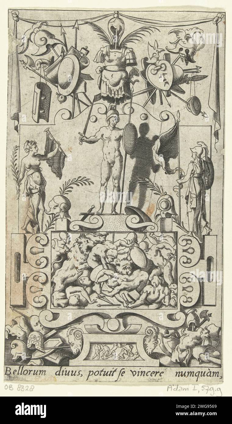 Mars between Victoria and Minerva, 1551 - 1580 print At the bottom is a ...