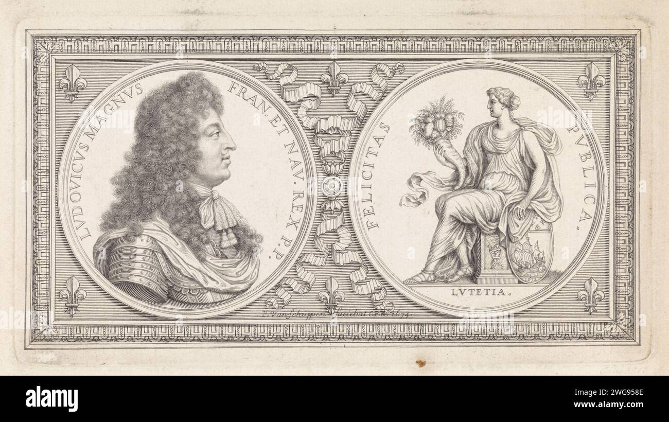 Medallion with portrait of Louis XIV, king of France, Pieter van ...