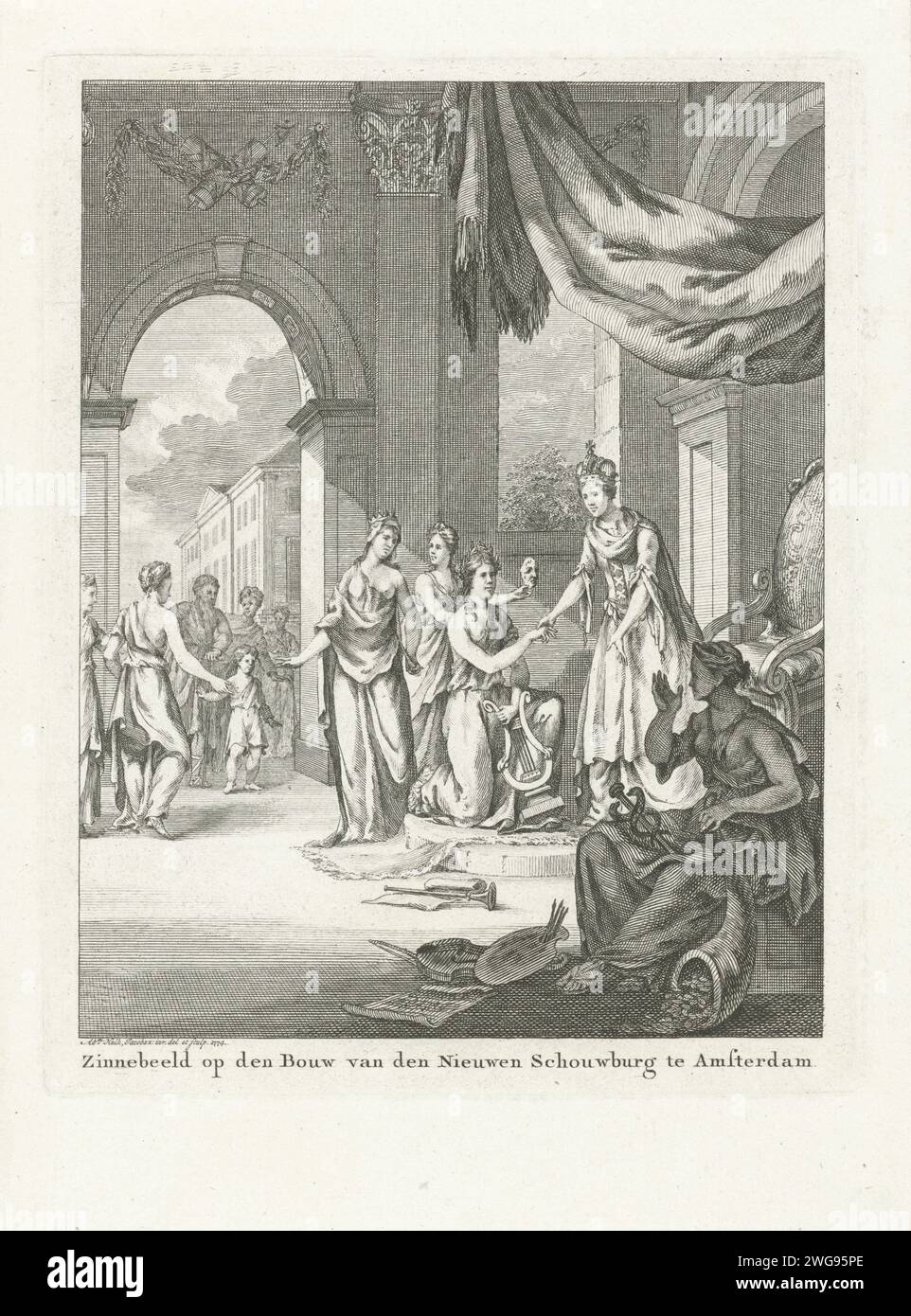 Theatrical allegory engraving tradition hi-res stock photography and ...