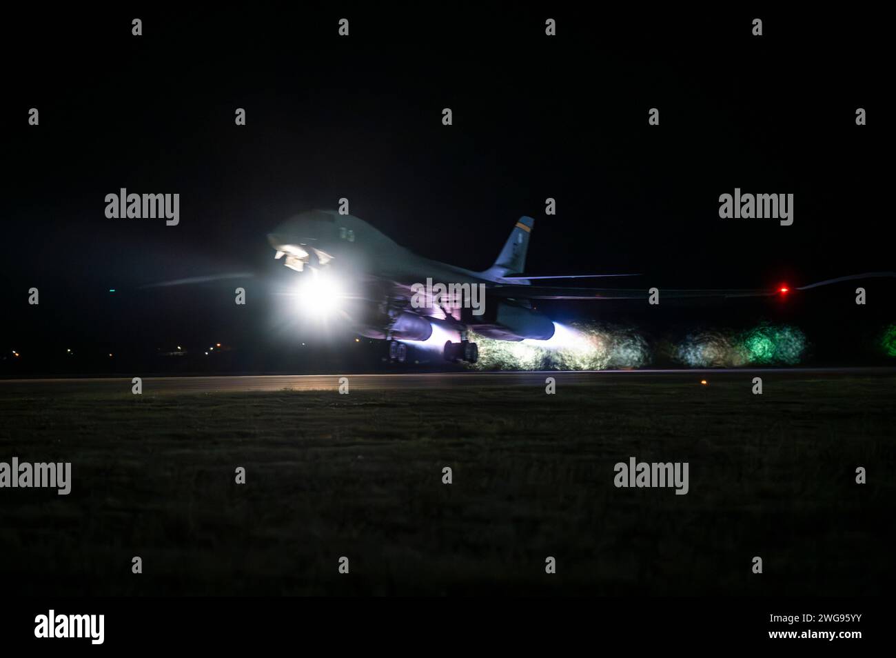 A B-1B Lancer from Ellsworth Air Force Base, South Dakota, takes off ...