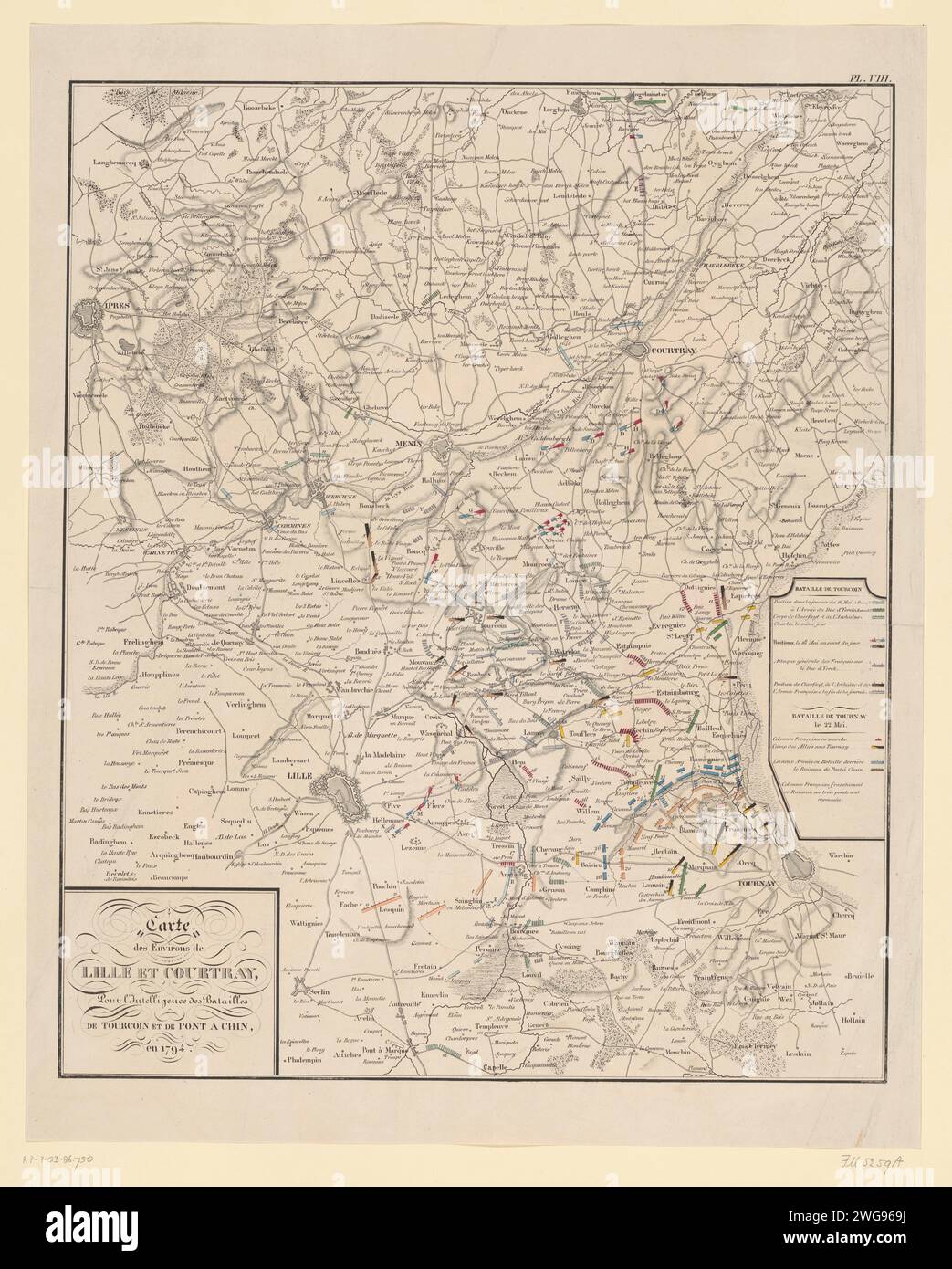 Map of the war zone around Lille, Tournai and Courtrai, 1794, Anonymous ...