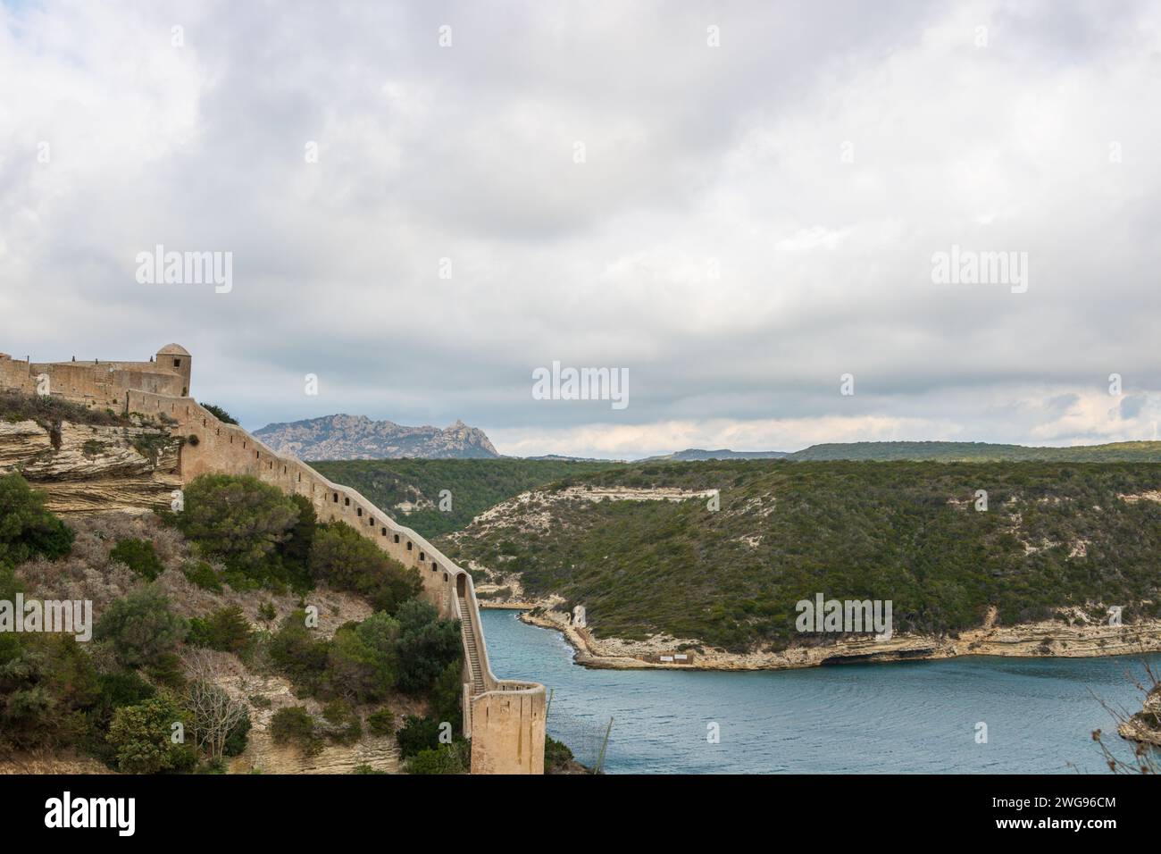 Bonifacio town, medieval citadel in Corsica Island, France Stock Photo ...