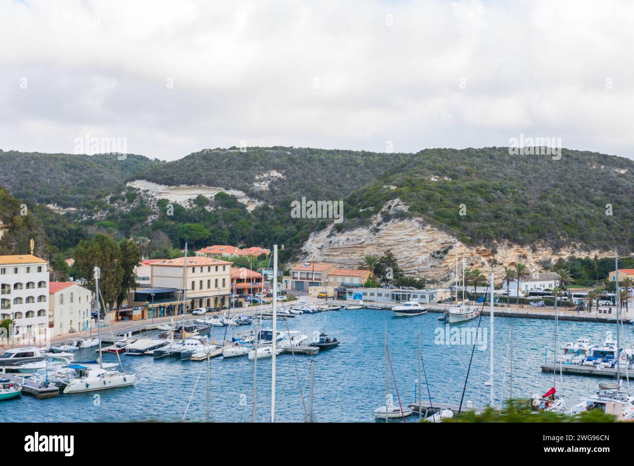 Bonifacio town, medieval citadel in Corsica Island, France Stock Photo ...