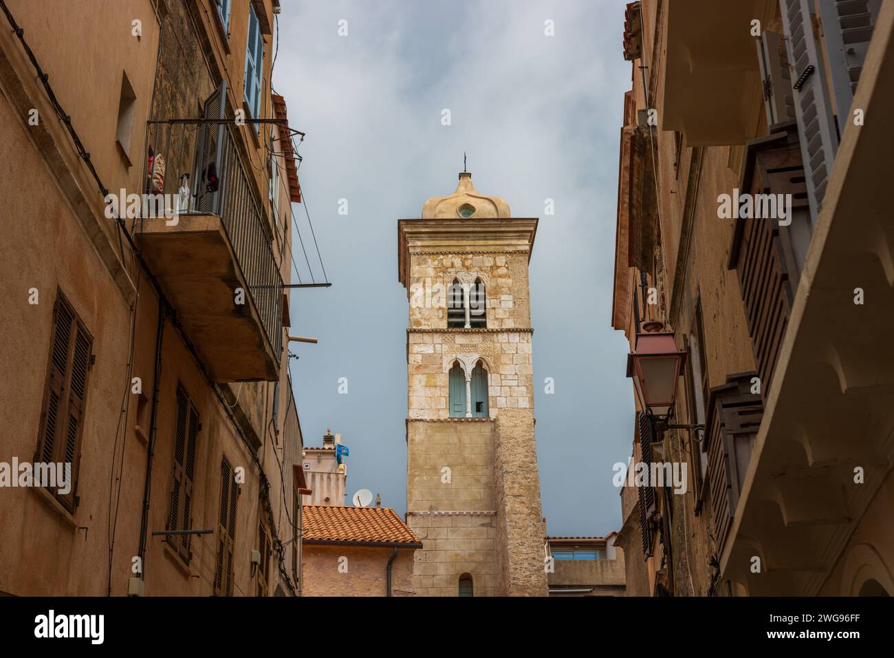 Bonifacio town, medieval citadel in Corsica Island, France Stock Photo ...