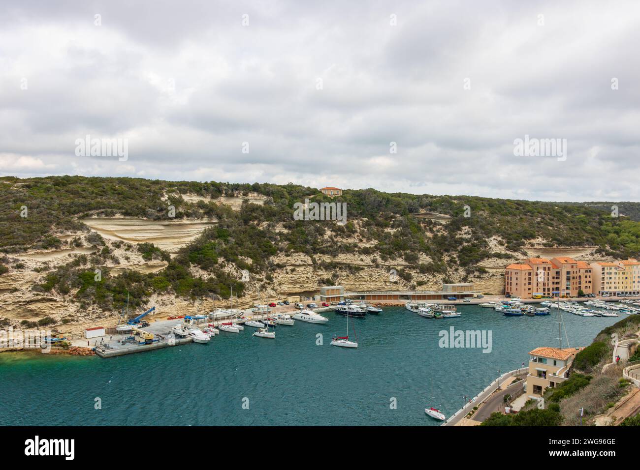 Bonifacio town, medieval citadel in Corsica Island, France Stock Photo ...