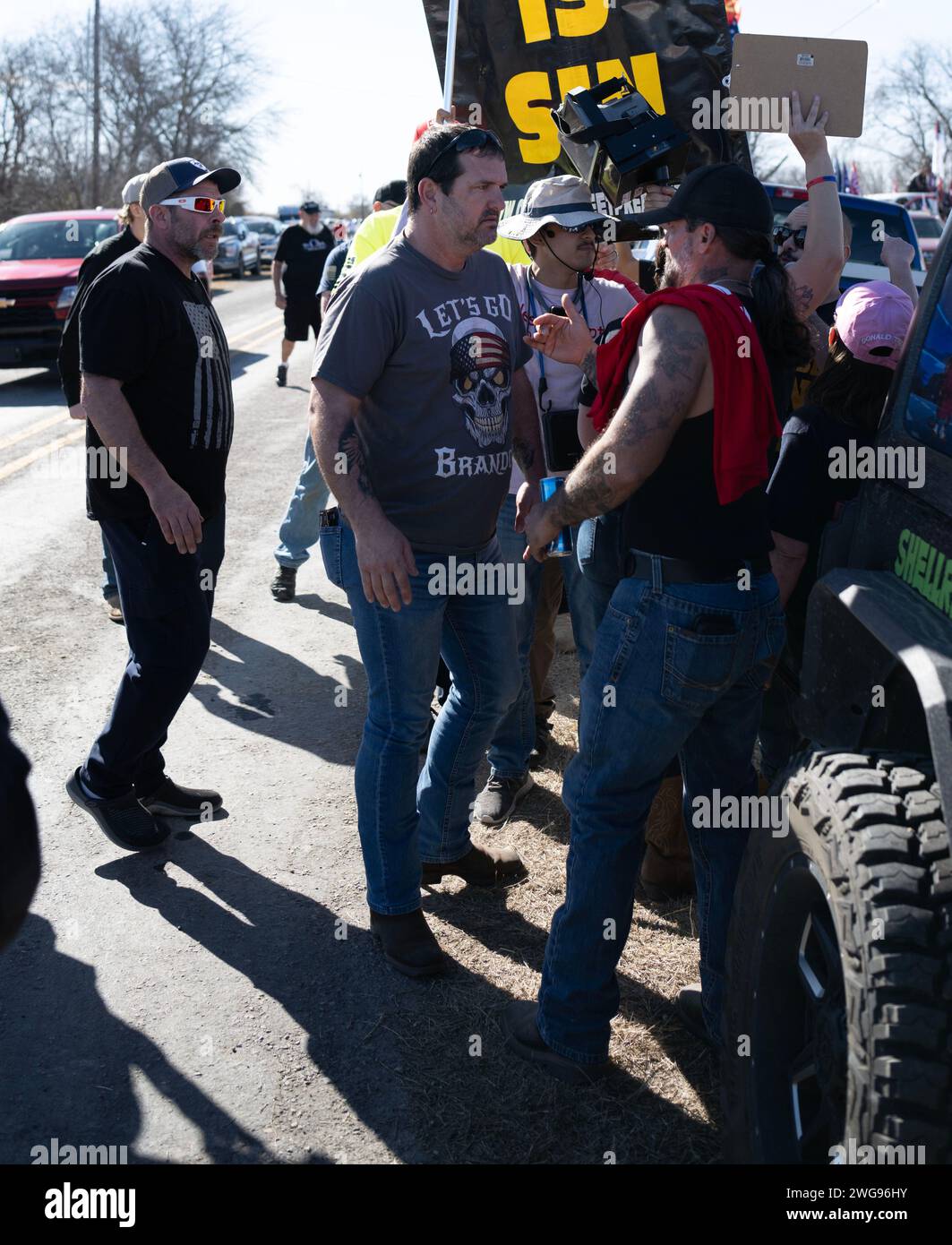 Quemado, Texas, USA. 3rd Feb, 2024. One of Gods Army participants ...