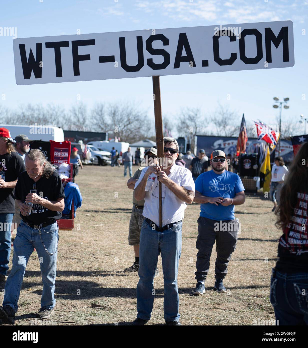 Quemado, Texas, USA. 3rd Feb, 2024. One of the Gods Army participants ...