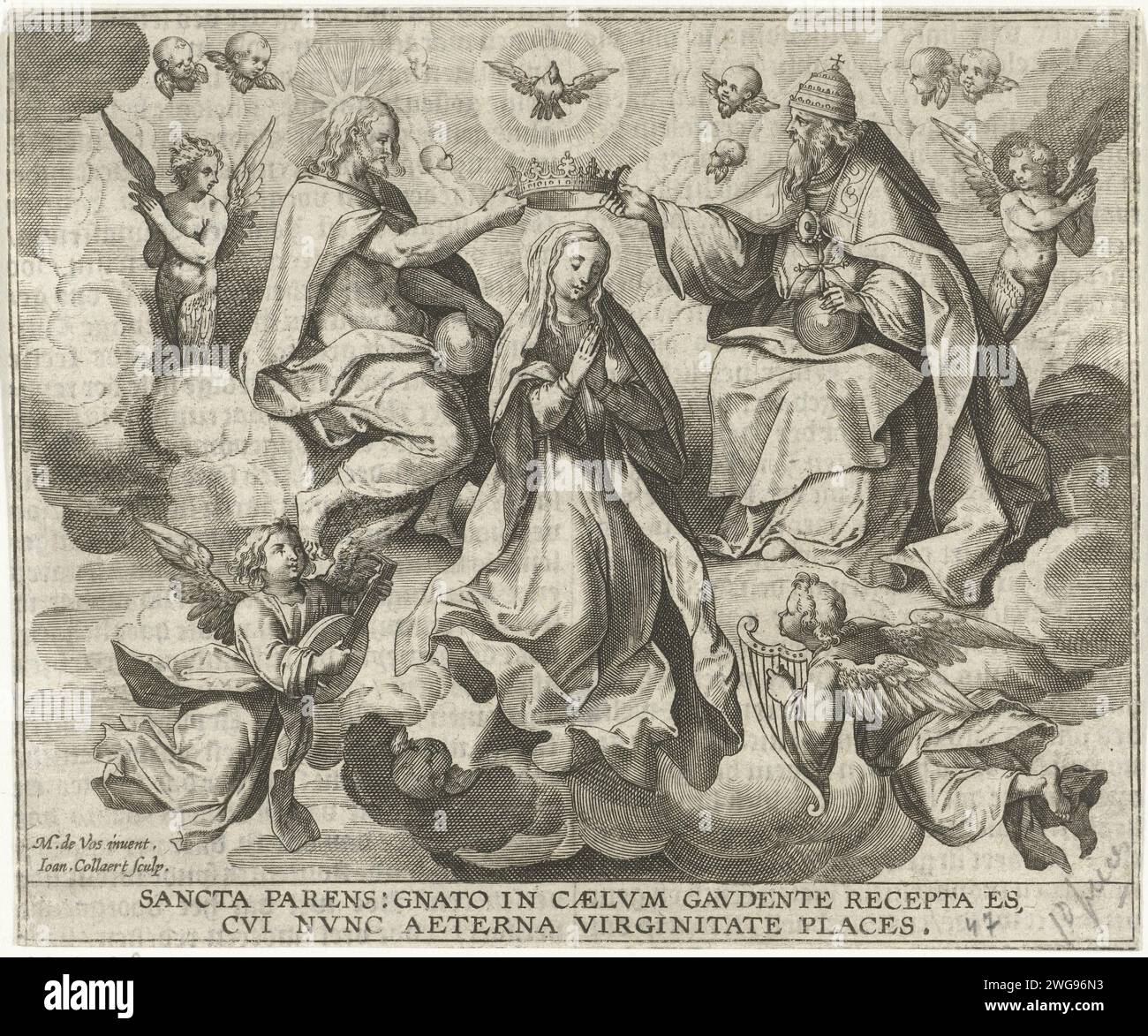 CREAT OF MARIA, Jan COLLAERT (II), After Maerten de Vos, 1597 print The ...
