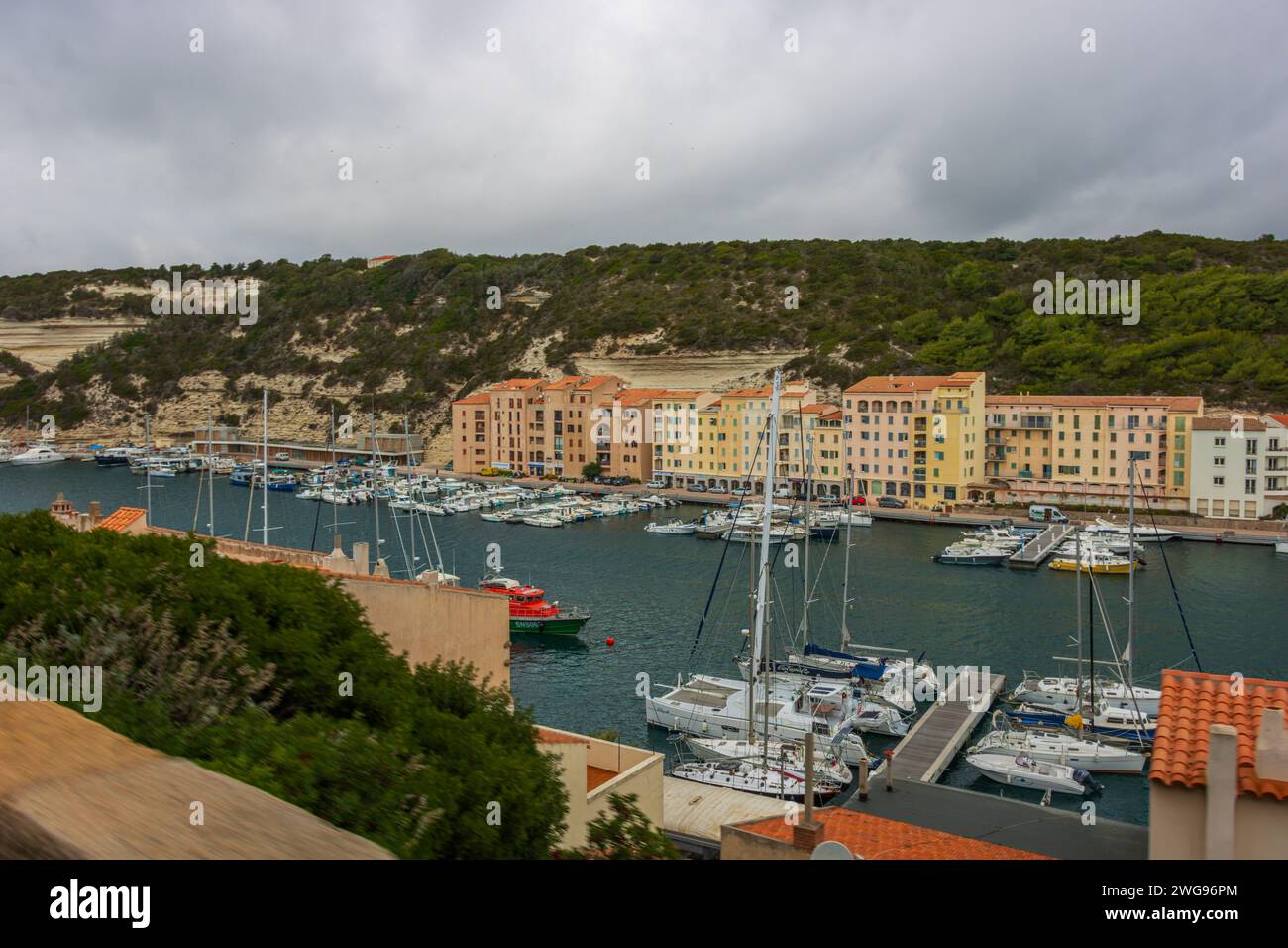 Bonifacio town, medieval citadel in Corsica Island, France Stock Photo ...