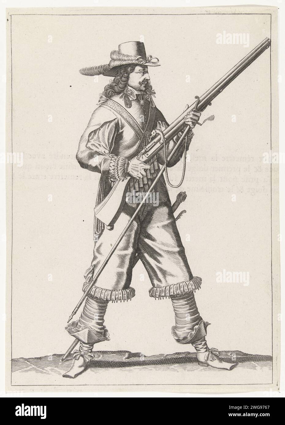 Soldier who places his Furket under his musket, ca. 1645, 1645 - 1647 ...