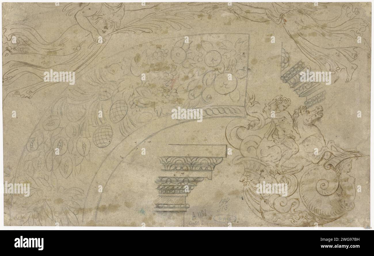 Ornaments, Anonymous, 1540 - 1600 drawing paper. graphite (mineral ...