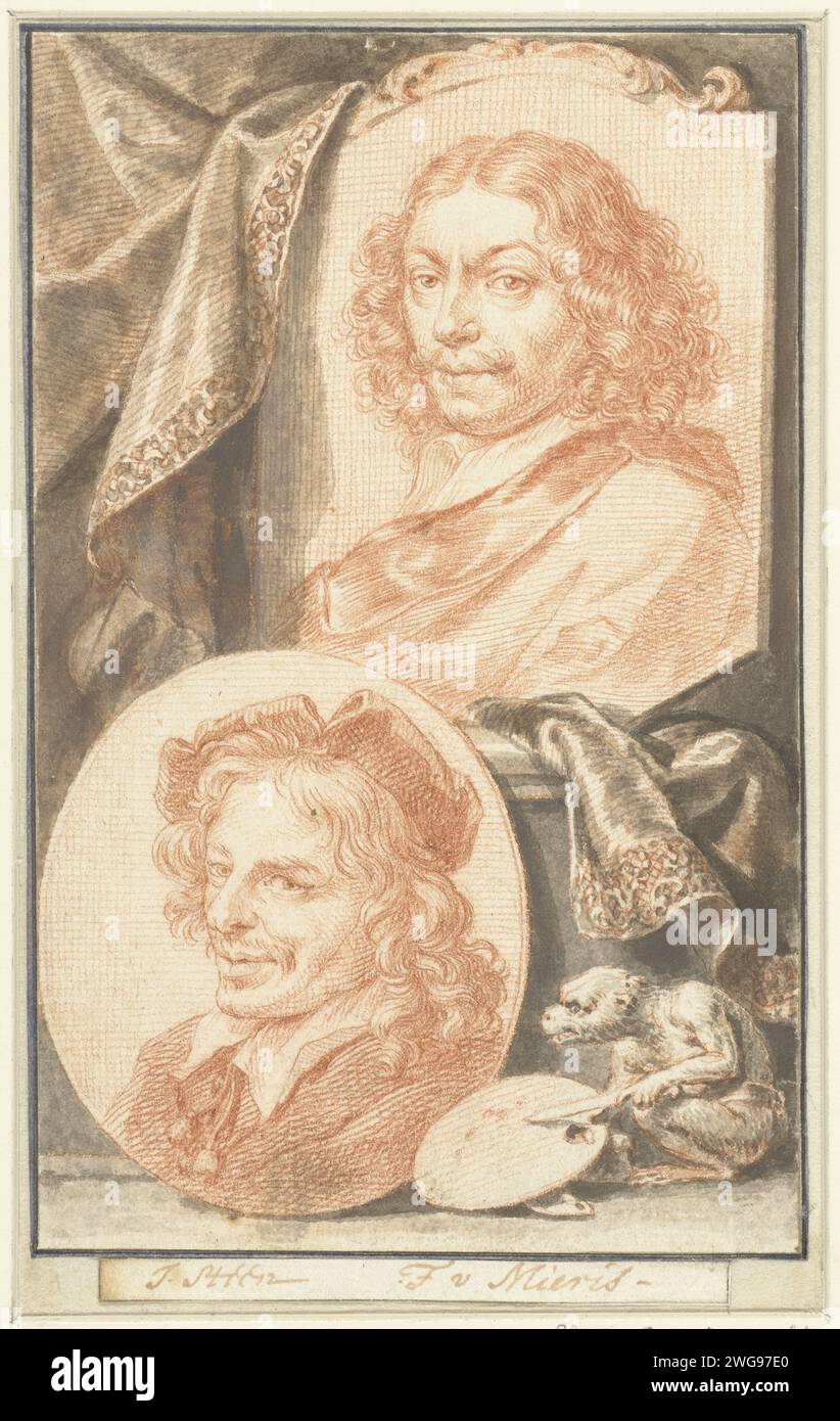 Portraits of Jan Steen and Frans van Mieris, Jacob Houbraken, 1708 ...