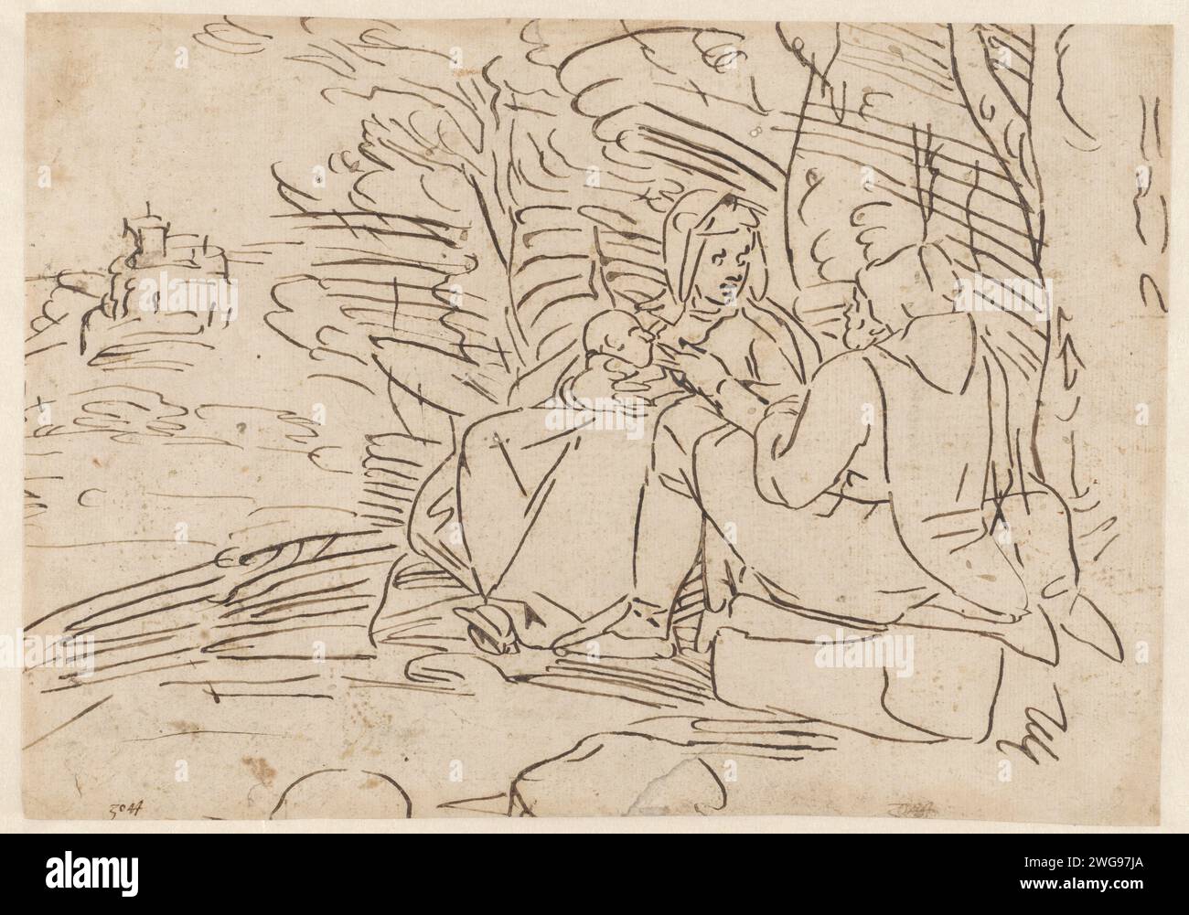 Rest on the Flight into Egypt, Luca Cambiaso (manner of), 1540 - 1620 ...