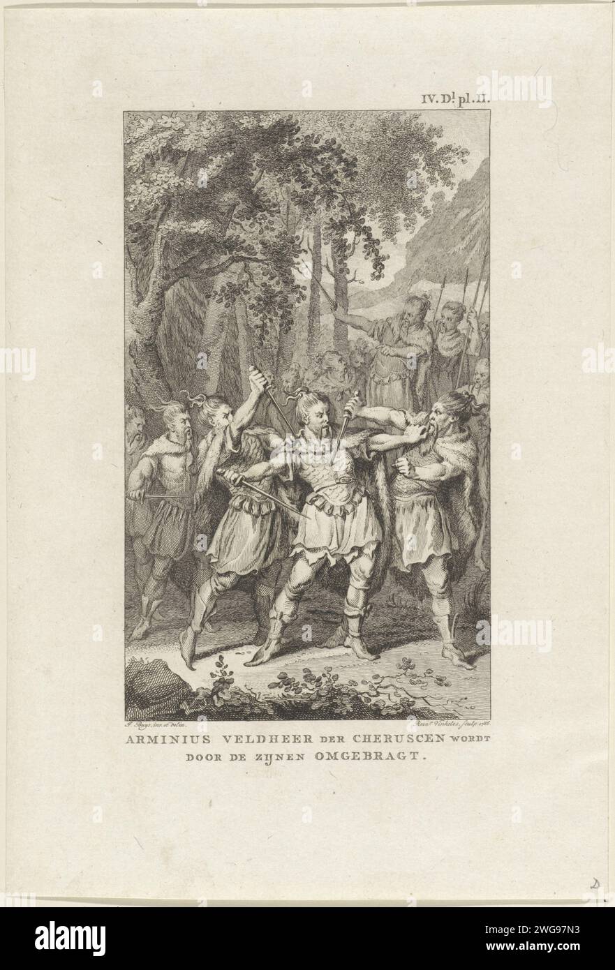 Murder of the Germanic general Arminius, 19, Reinier Vinkeles (I ...