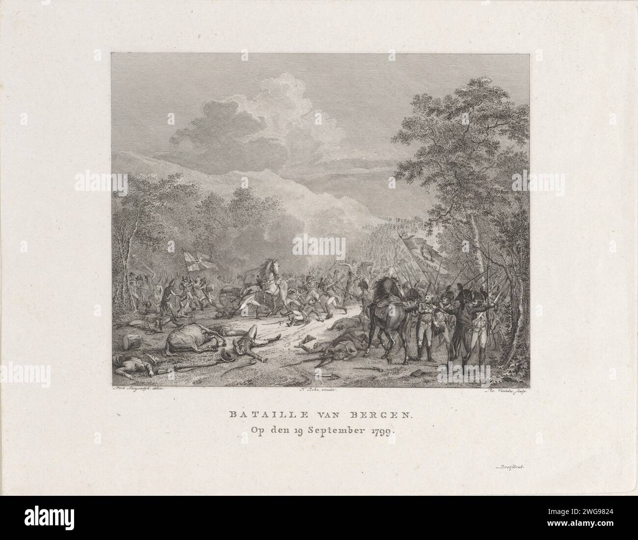 Battle of Bergen, 1799, Reinier Vinkeles (I), After Dirk Langendijk ...