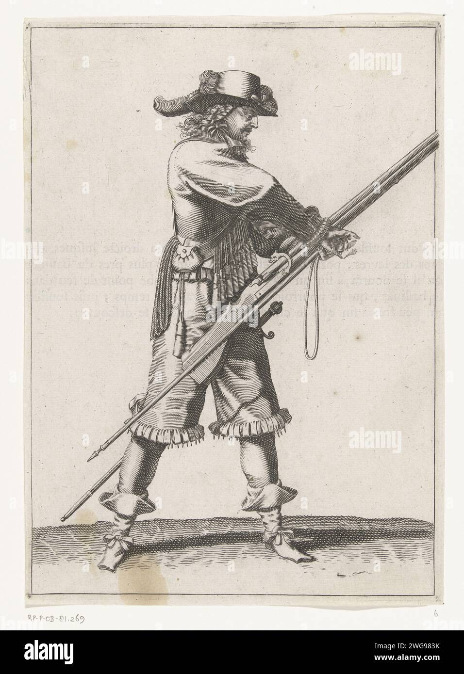 Soldier with a musket who transfers his wick from his right - to his ...