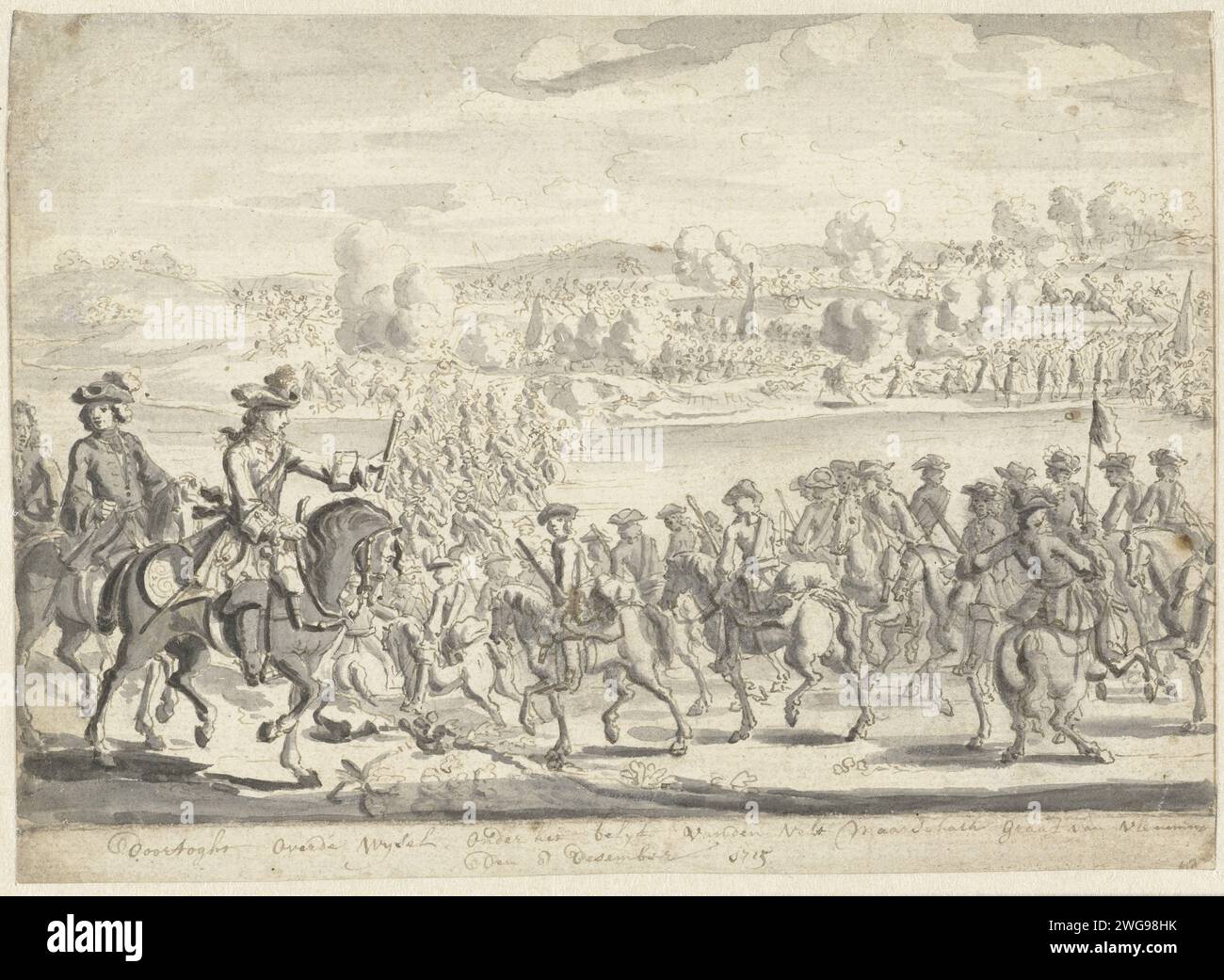 Crossing the Saxon army over the Weichsel on December 8, 1715, Adolf ...