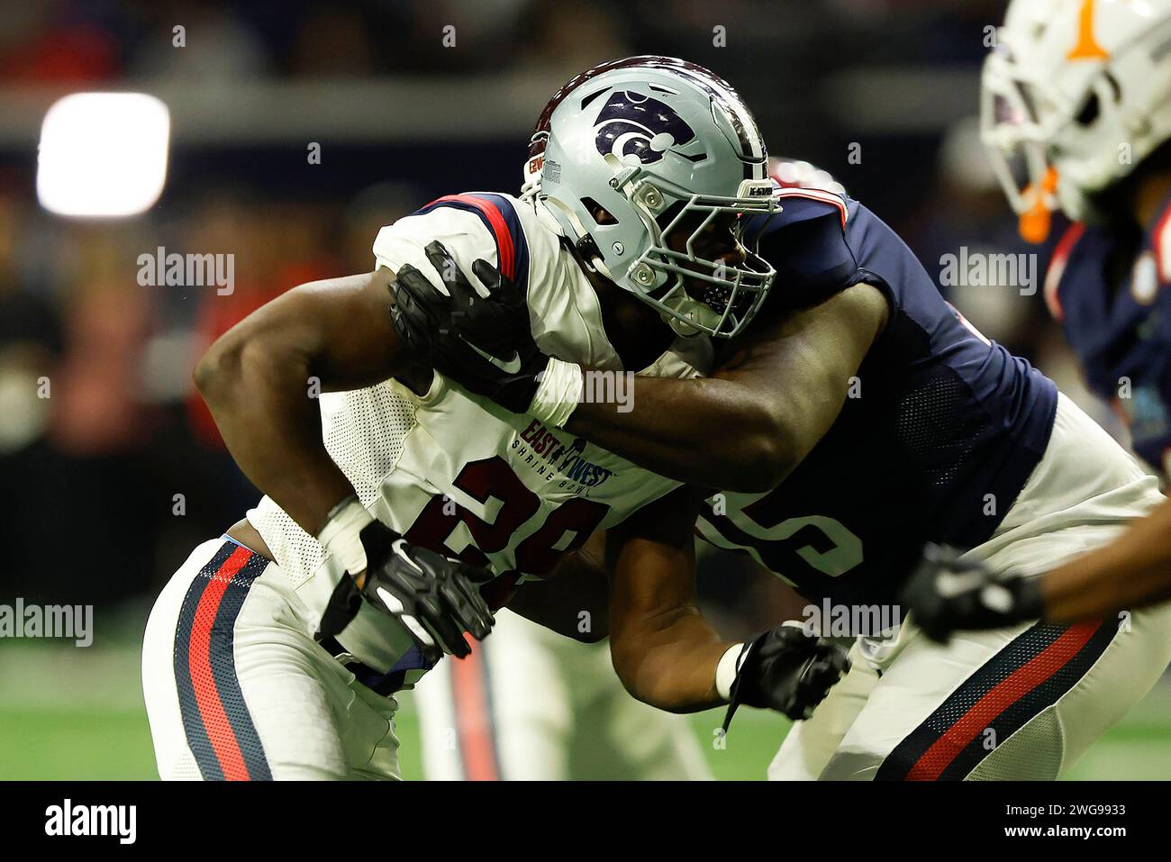 East defensive end Khalid Duke (29) of Kansas State reacts during the ...