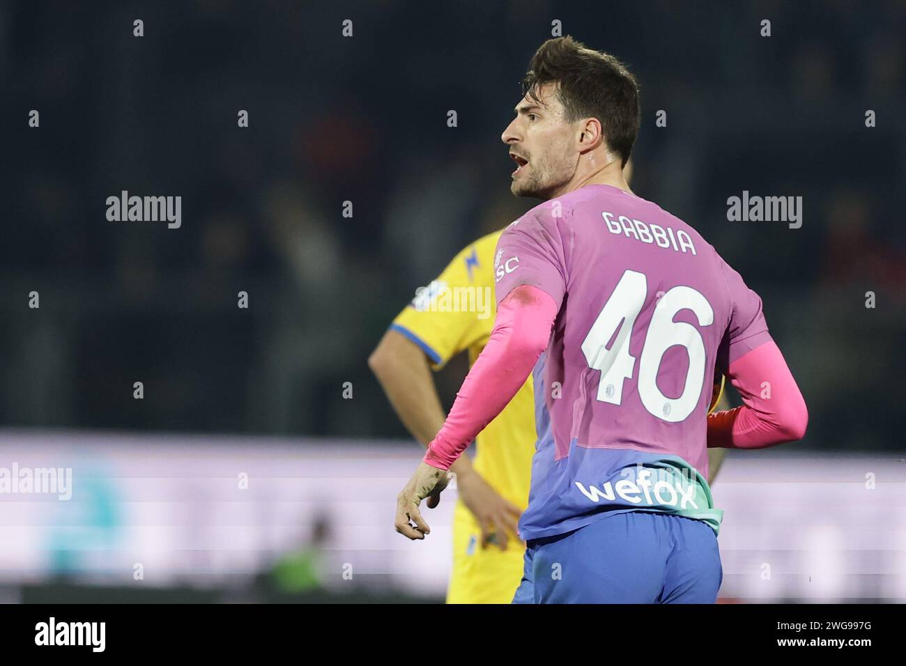 Milan’s Italian defender Matteo Gabbia celebrates after scoring a goal during the Serie A ...