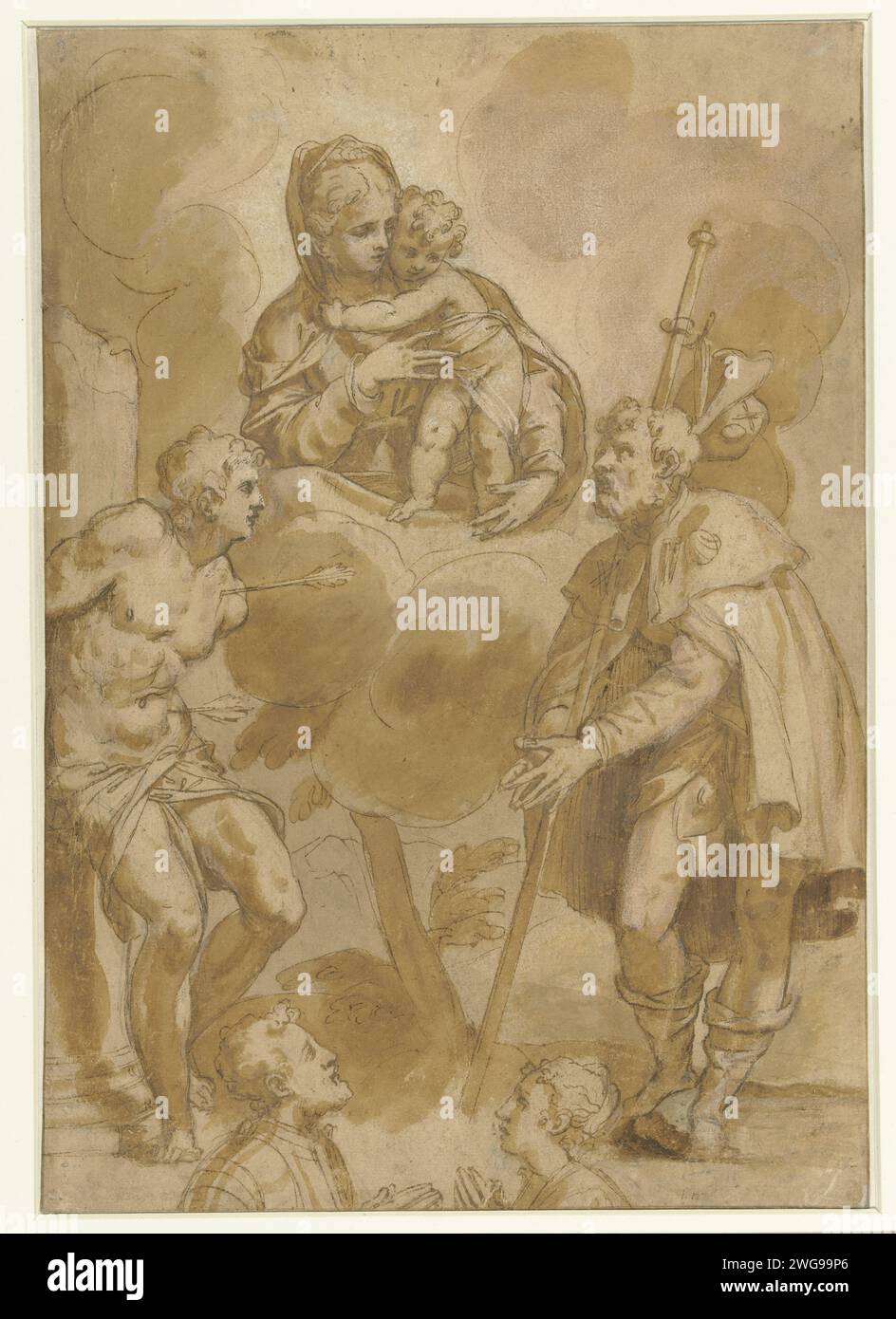 Design for an altarpiece, Paolo Farinati, 1550 - 1559 drawing Design ...