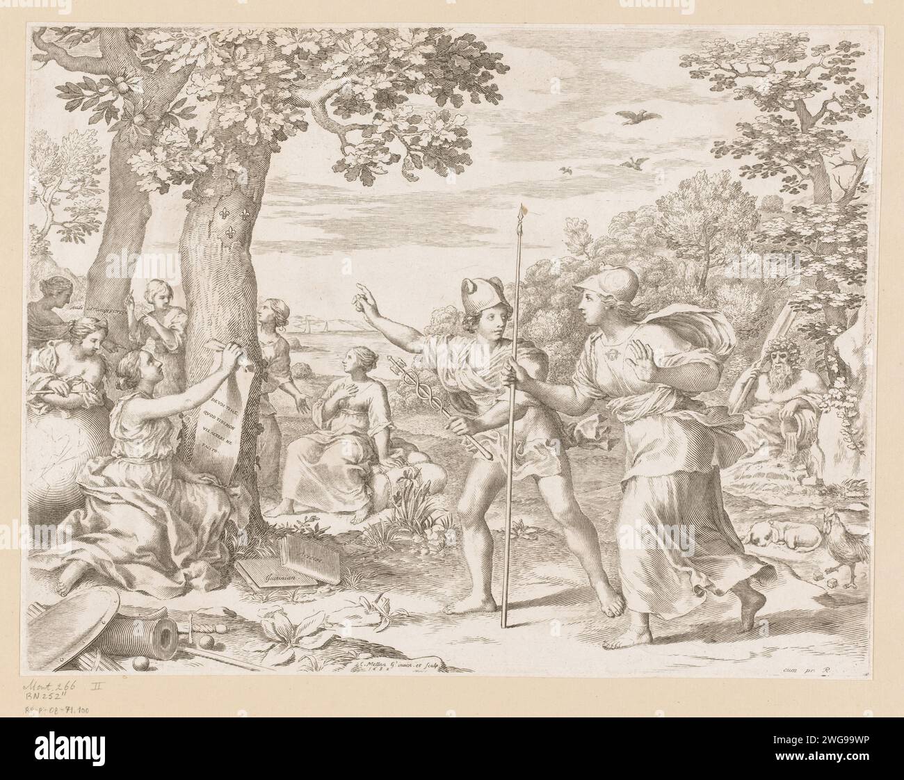 Allegory of the good governance of France, Claude Mellan, 1685 print ...