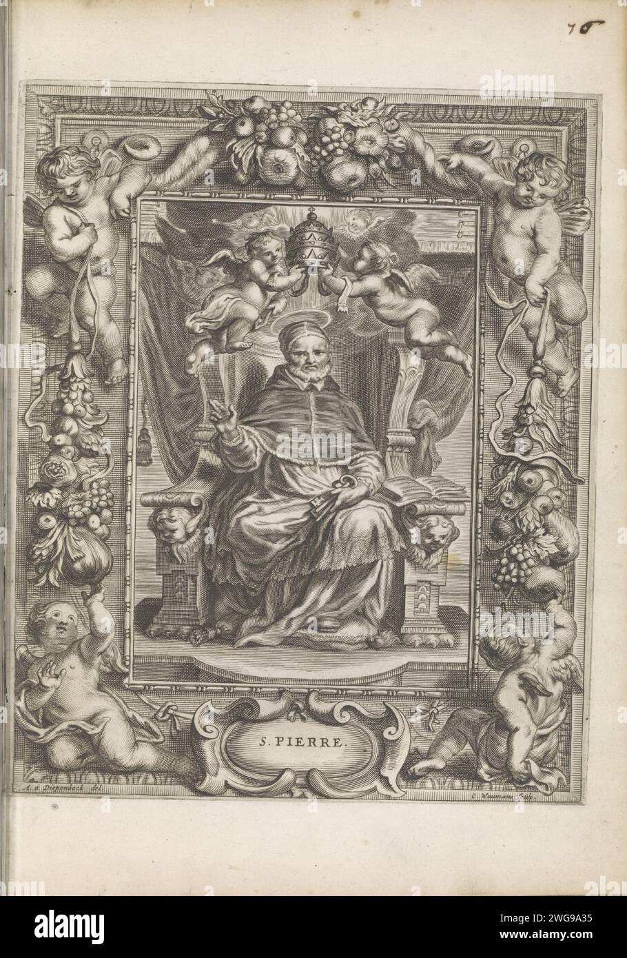 Petrus as the first pope, 1633 - 1673 print Peter dressed as the first ...
