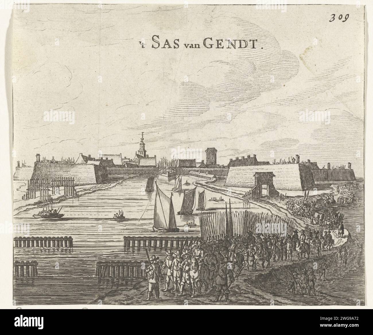Siege of Sas-van-Gent by Frederik Hendrik, 1644, 1662-1664 print Siege ...