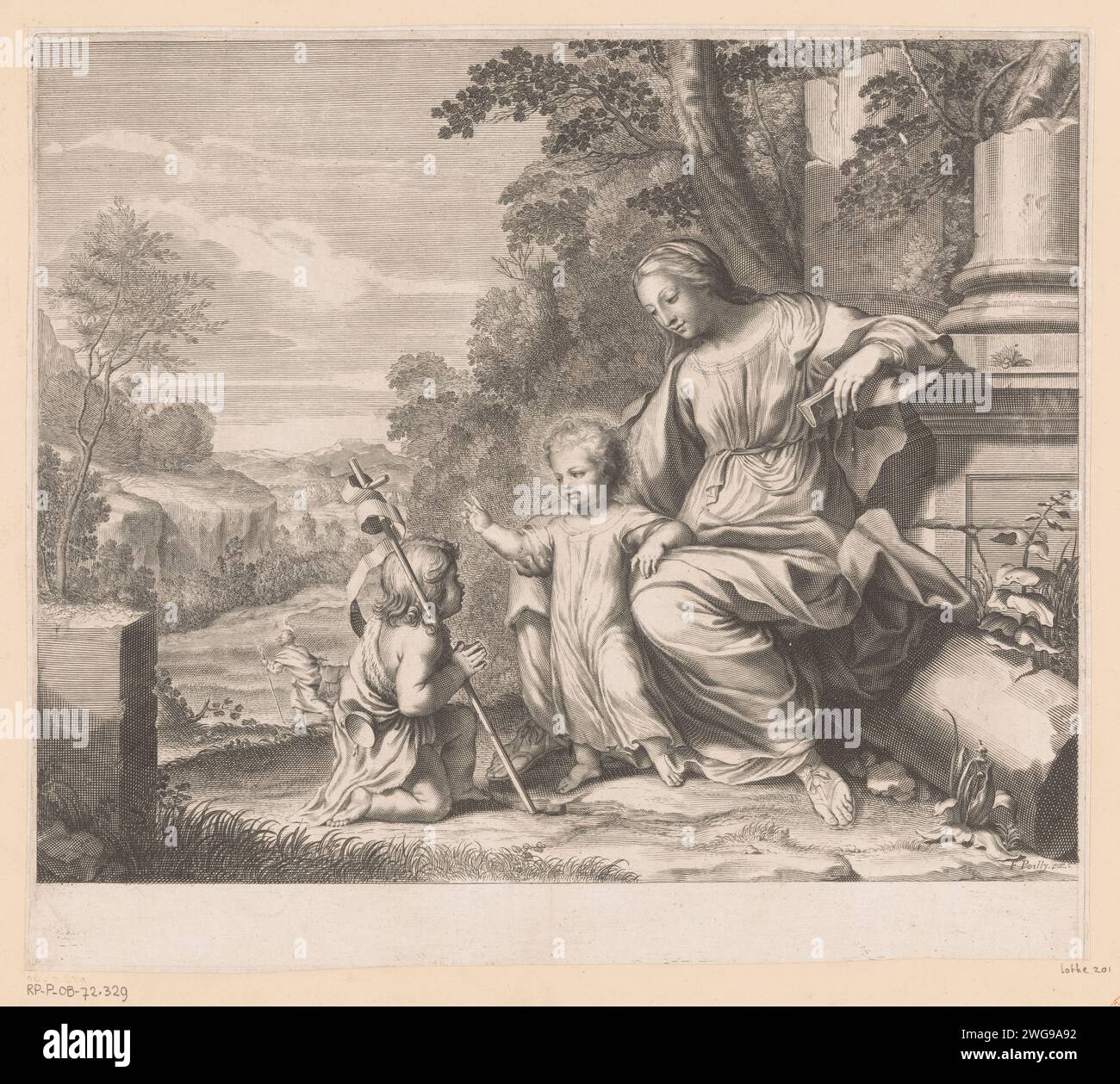 Maria by ruin with Christ child that the kneeling John the Baptist ...