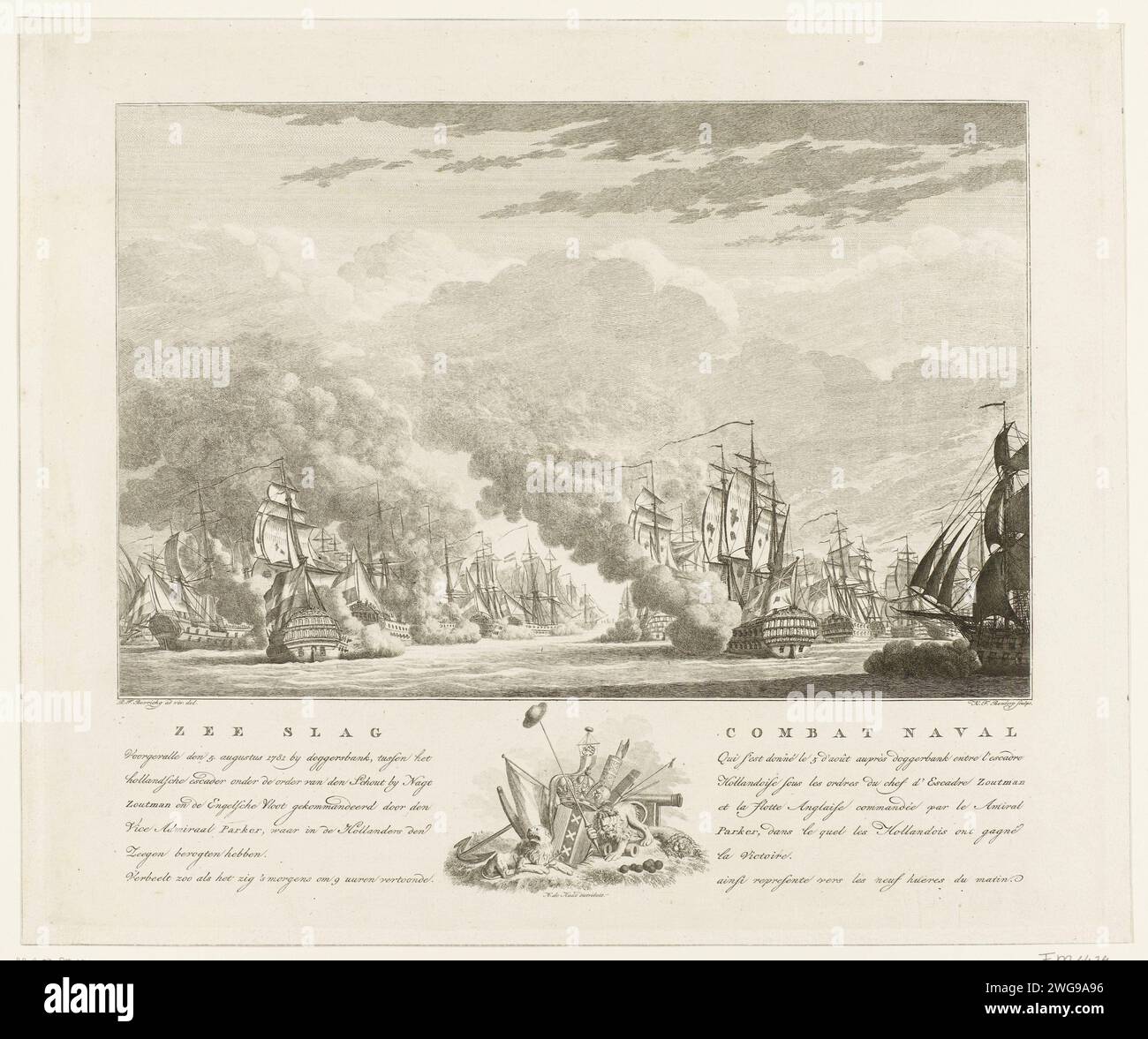 Sea battle at Doggersbank, 1781, Carel Frederik Bendorp (I), After R.F ...