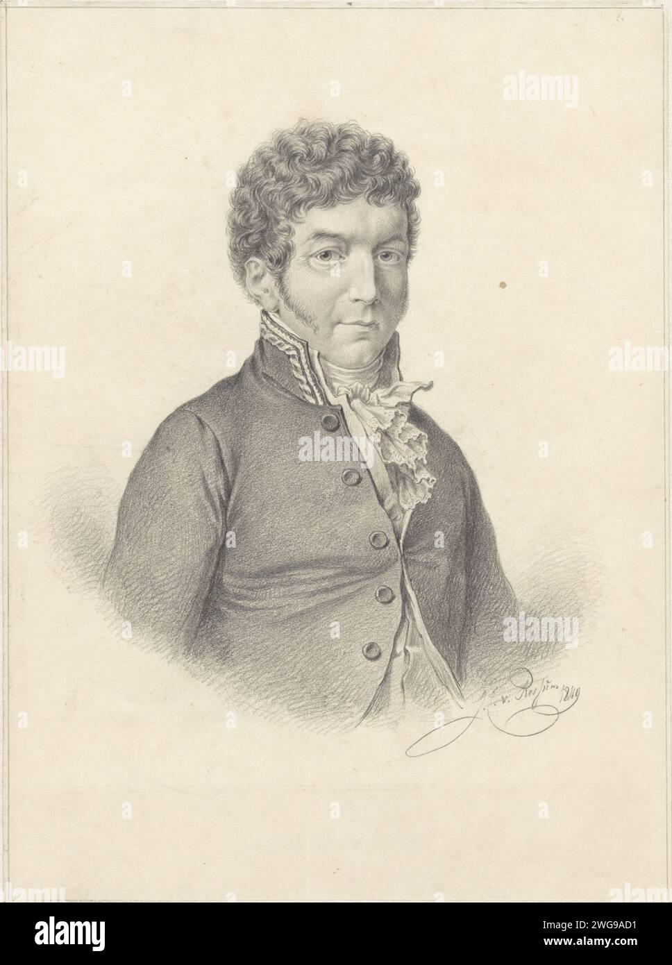 Portrait of a man, three -quarters to the right, Jan Cornelis van ...