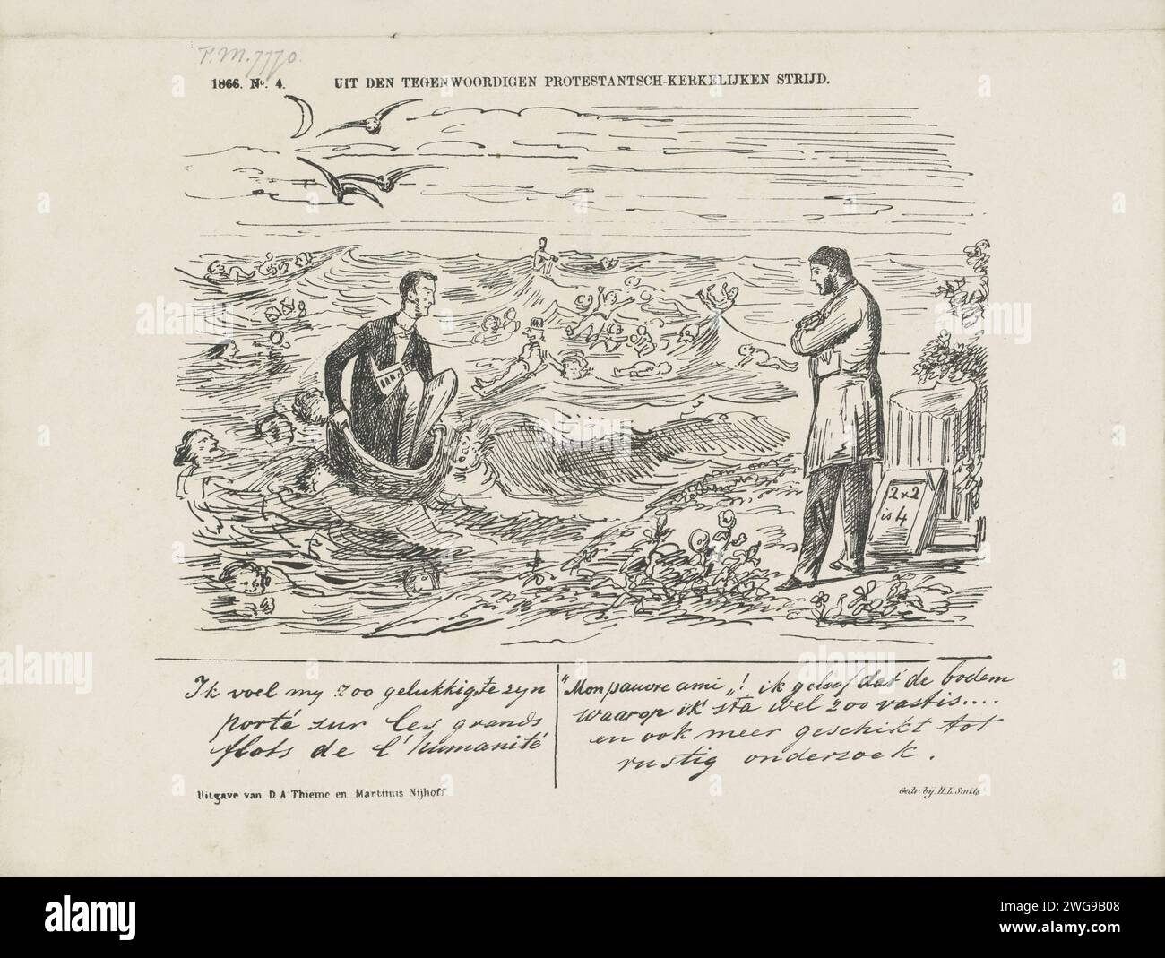 Cartoon on publications around the Protestant church struggle, 1866 ...