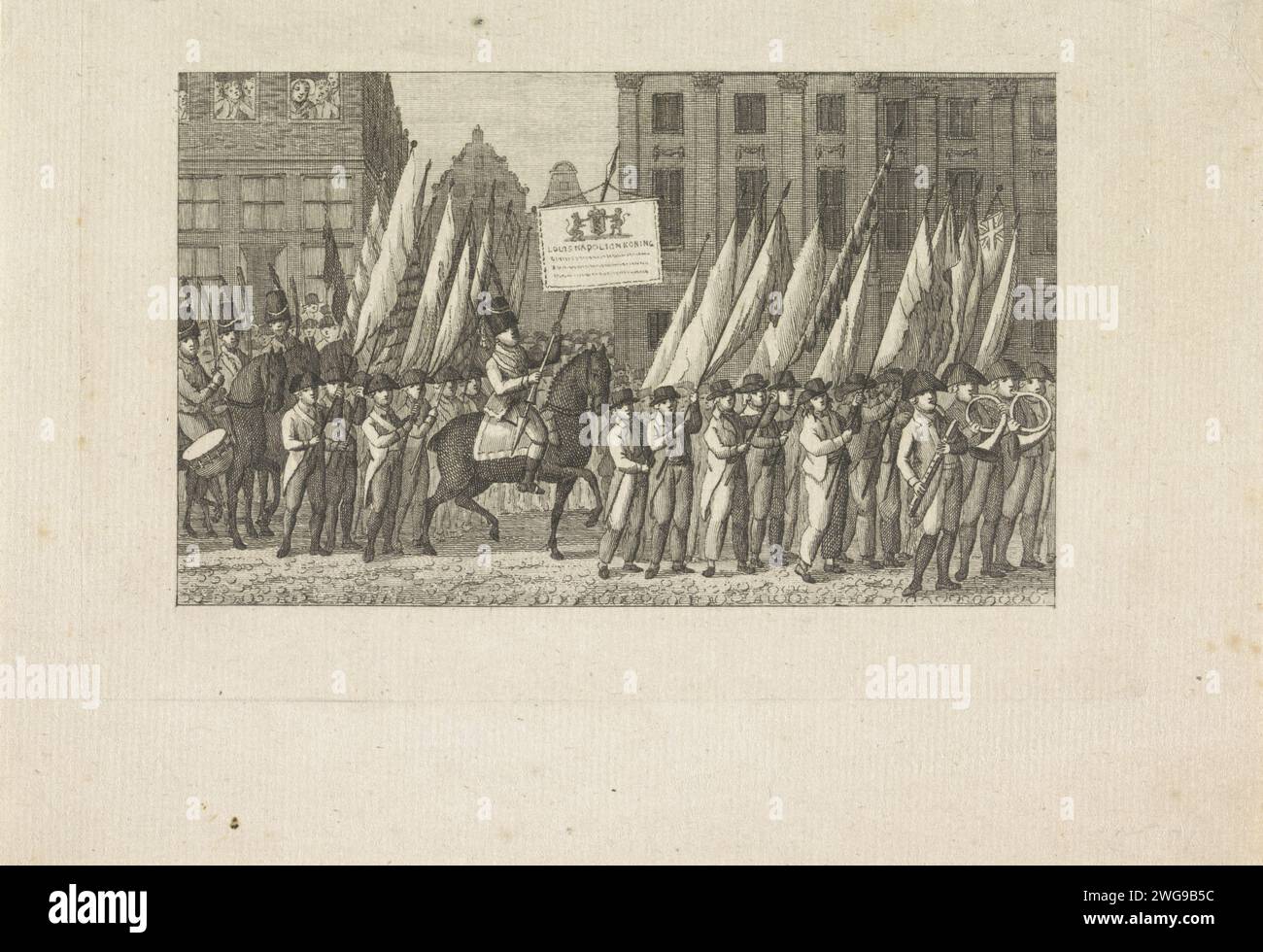 Transferring the triumphal signs to the town hall of Amsterdam, 1806 ...